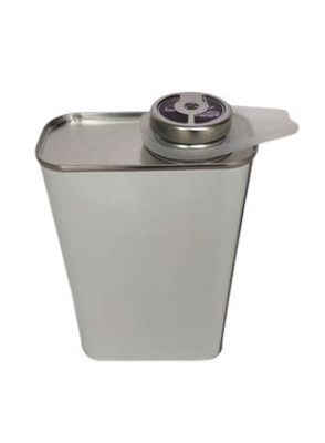 white coated metal cans Square shape With finger press cap (1 liter)
