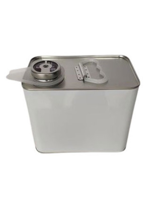 White Coated Metal Can square shape With Finger Pressed Lid (2.5L)