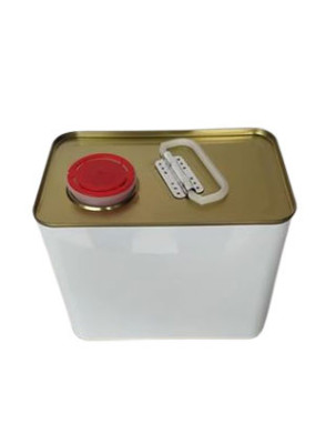 White Coated Metal Can Square Shape With Oil Nozzle (5L)