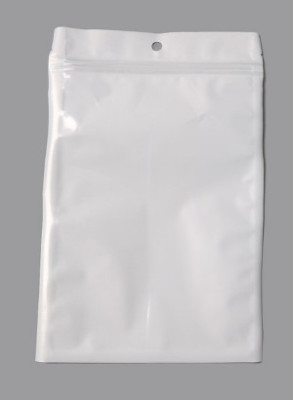 Plastic product display bag with zipper, 26x34cm