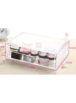 Acrylic storage box, 2 layers, 2 compartments, 34.4x22x10.5cm