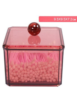 Cotton bud box, acrylic, 9.5x9.5x7.2cm