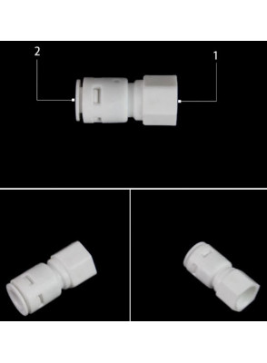 Straight joint, 2 inch/1 inch, rotating thread to lock the pipe