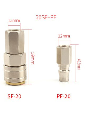 Quick-connect air coupling set SF+PF-20