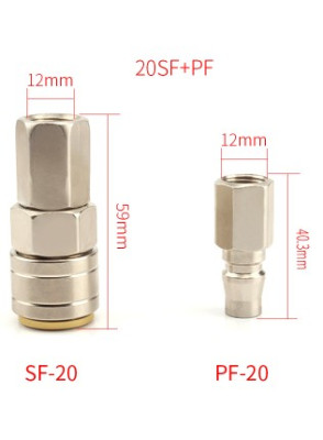 Quick-connect air coupling set SF+PF-20