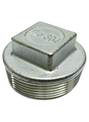 Stainless steel plug 304, male thread D50 (2)