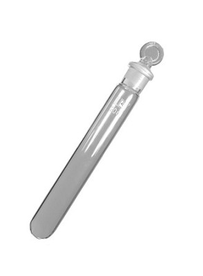 Glass test tube (clear color) with glass stopper and scale 1ml