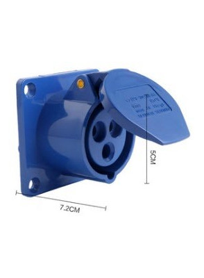 Electrical connector, wall mount, 3 wires, 16A 220V