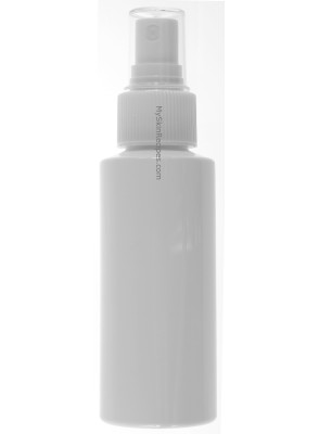 White spray bottle, tall round shape, white spray cap, 100ml