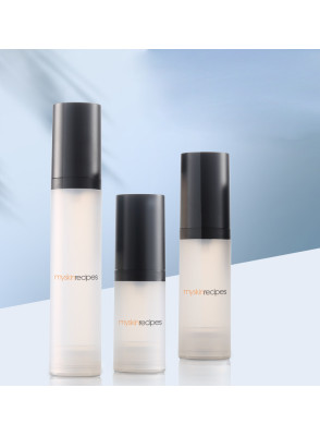 White pump bottle, black pump cap, 20ml
