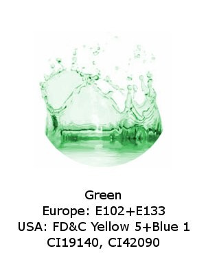 Green Powder‎ (CI19140, CI42090) Color for cosmetics.