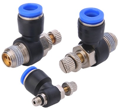 Air adjustment joint, 6mm pipe bend, male thread 1/8 (SL6-01)