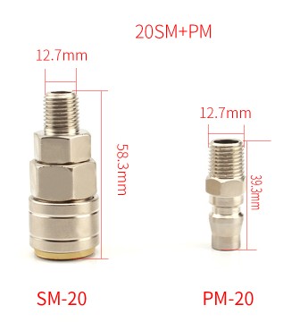 Quick-connect air coupling set SM+PM-20