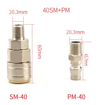 Quick-connect air coupling set SM+PM-40