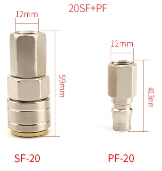 Quick-connect air coupling set SF+PF-20