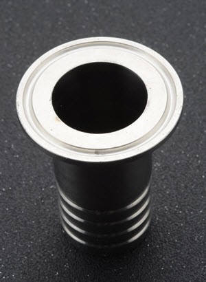 Straight joint, stainless steel 304, ferrule 50.5mm, fishtail thread 32mm
